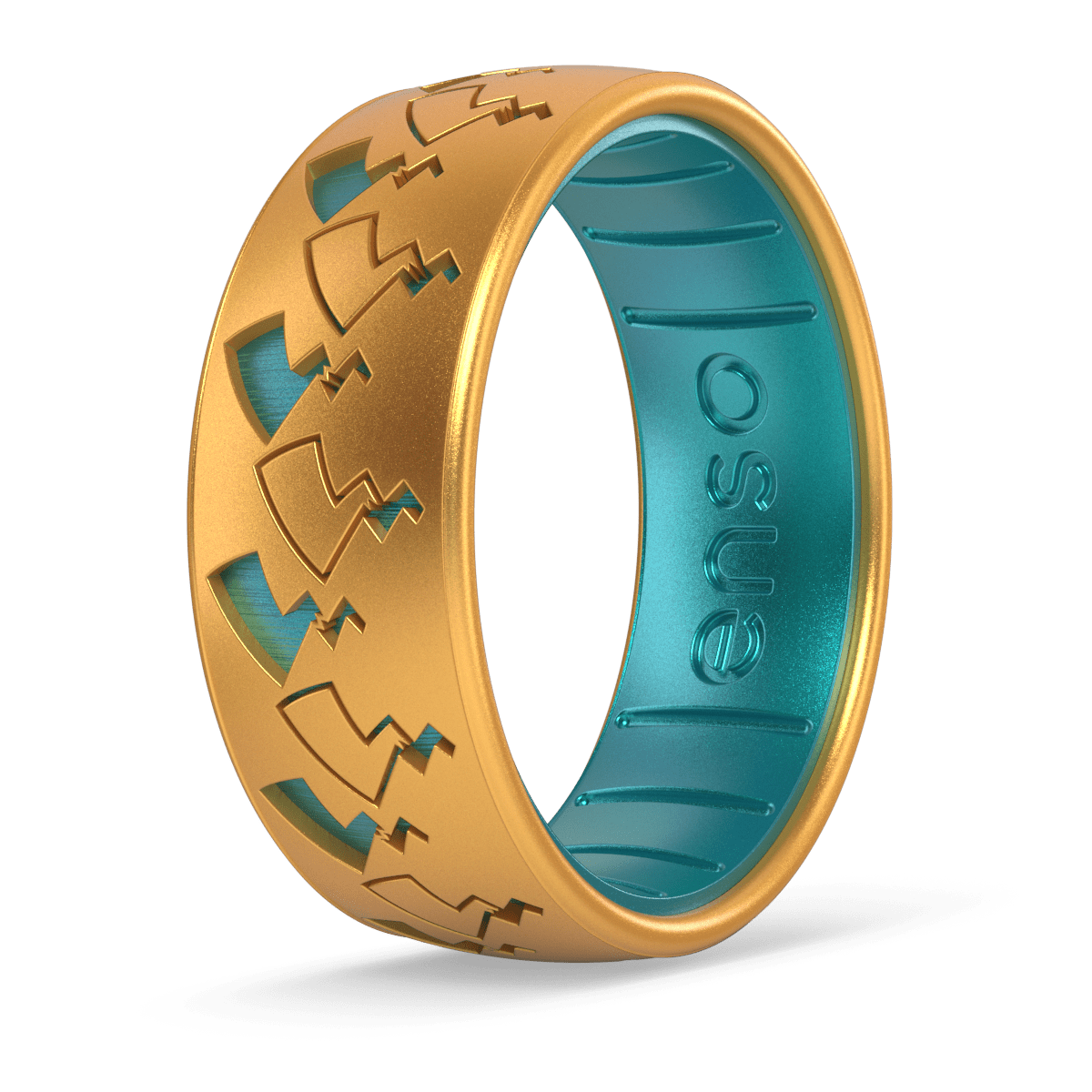 Shock Spire Silicone Ring - Gold/Peacock Quartz | Enso Rings